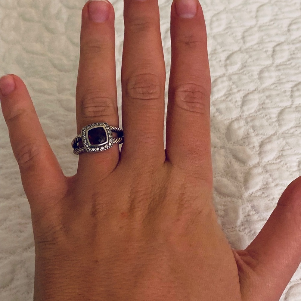 David Yurman Petit Garnet And Diamond Albion Ring - Gem